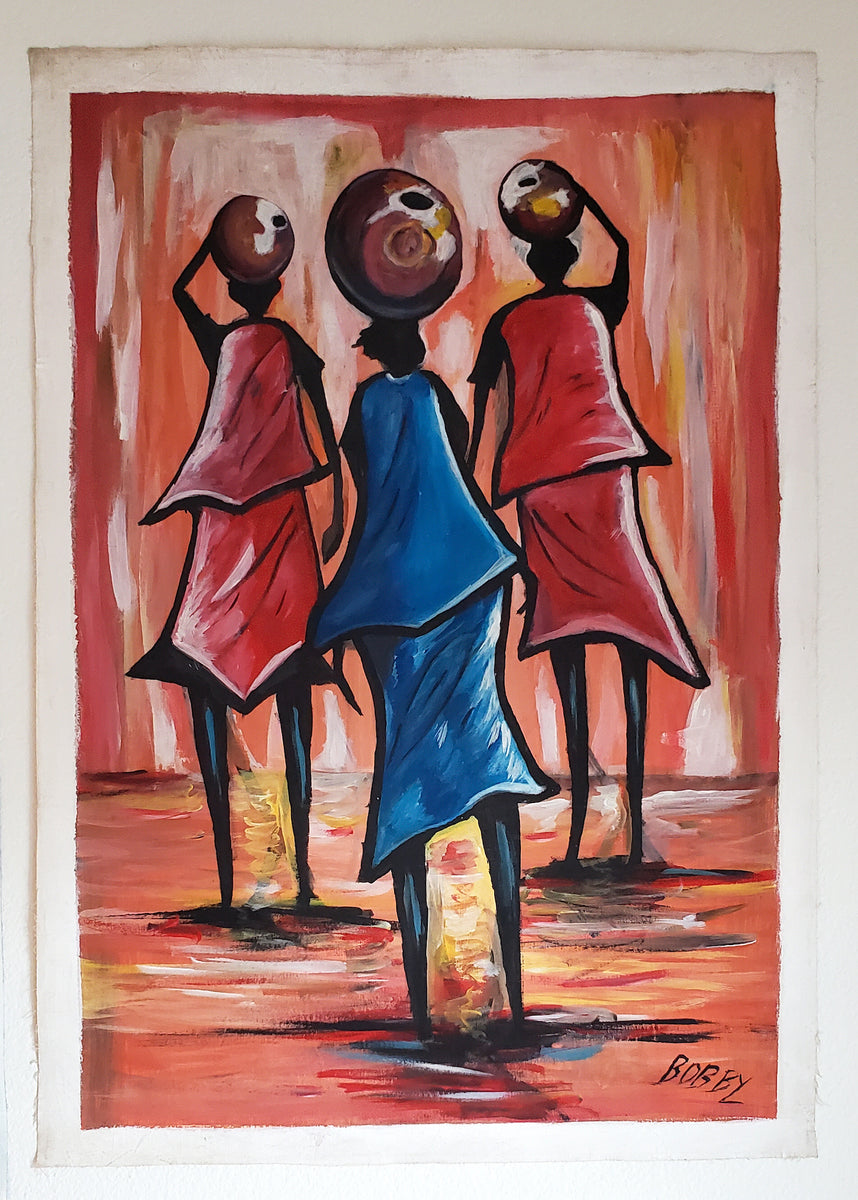 Carrying Calabash Painting – My West African Prints